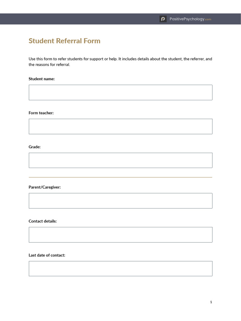 Student Referral Form | PDF