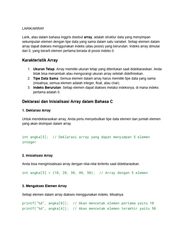 Array - Larik Xi Mov | PDF