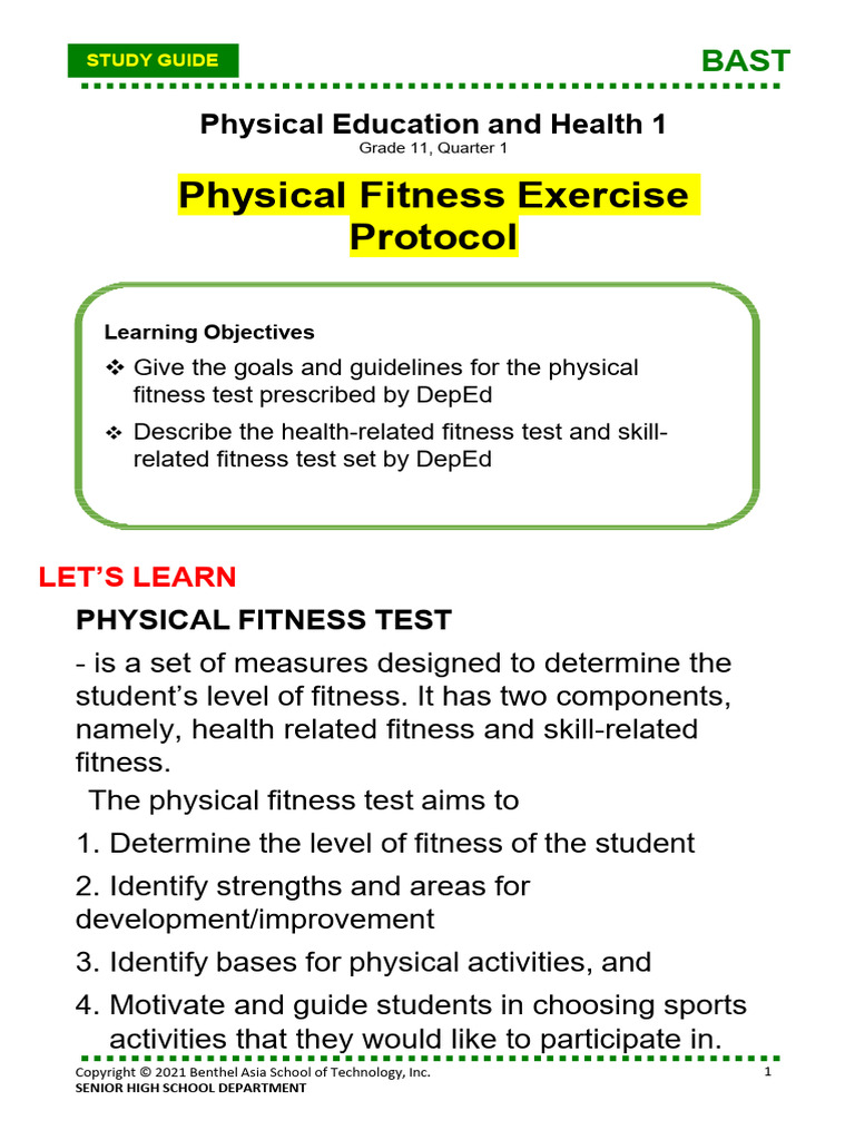 Physical Fitness Exercise Protocol | PDF