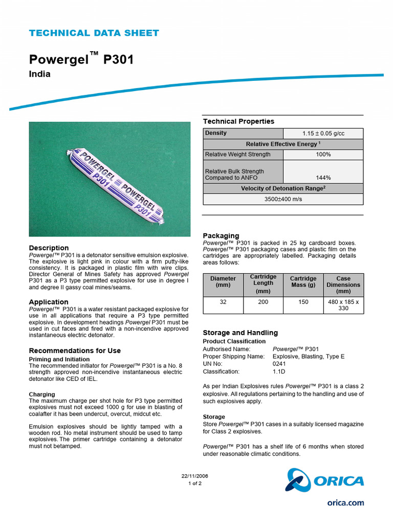 TDS - Powergel P301 | PDF