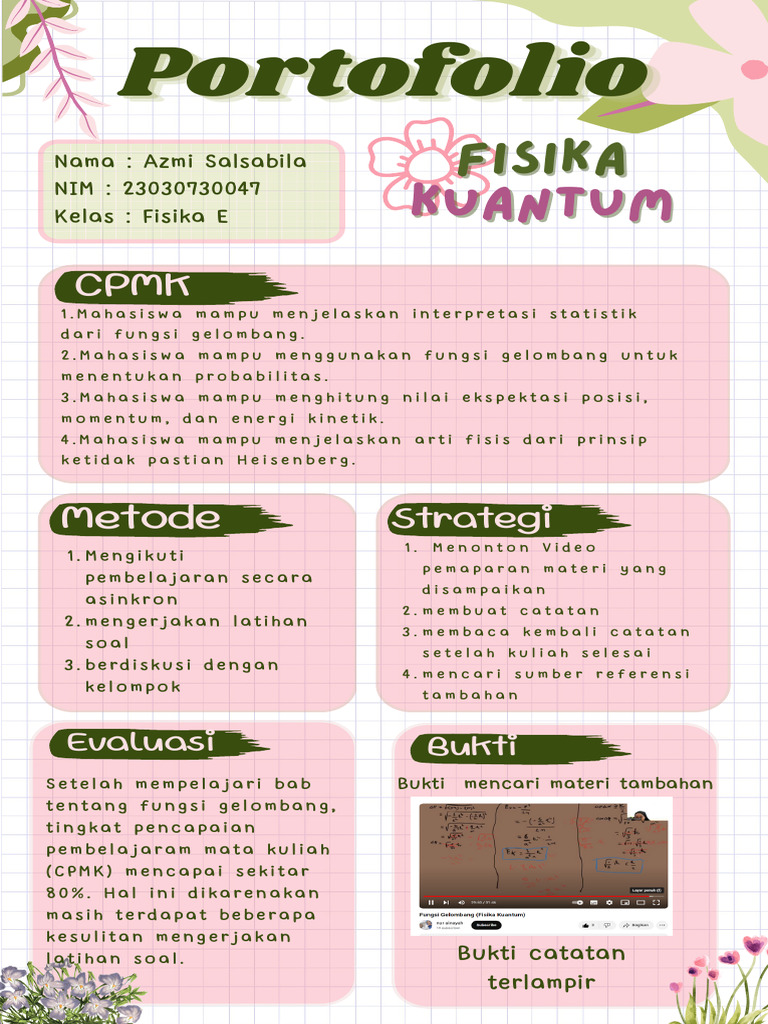 Portofolio Bab 2 - Azmi Salsabila - 23030730047 - Fisika E | PDF