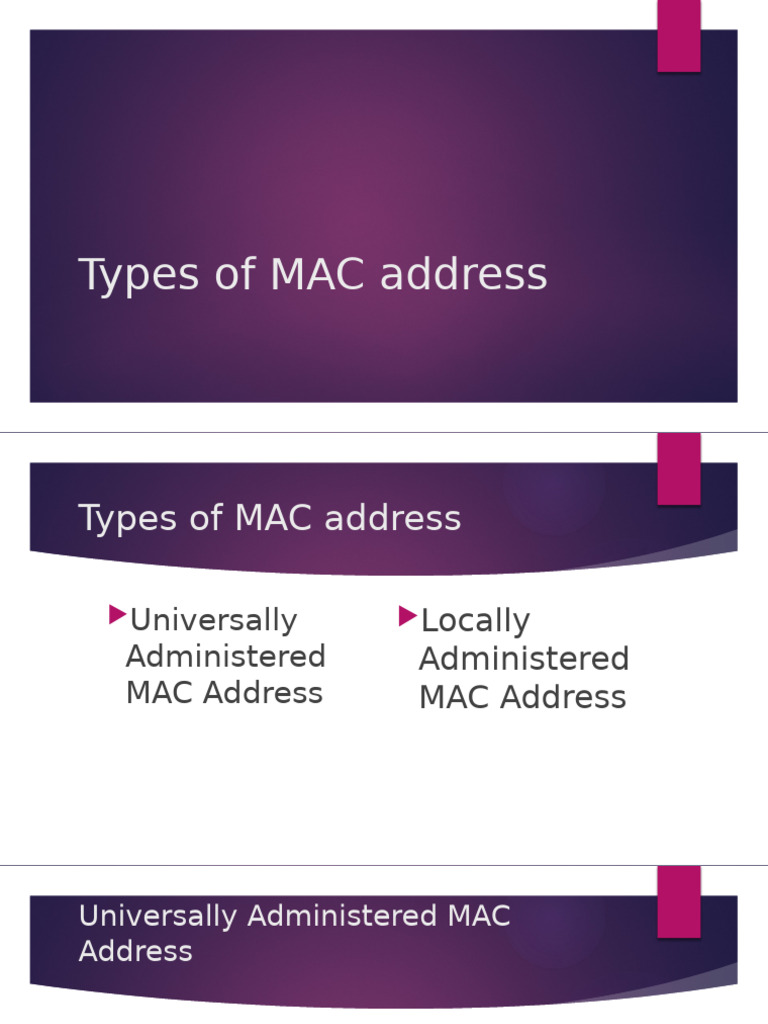 Types of MAC Address . | PDF