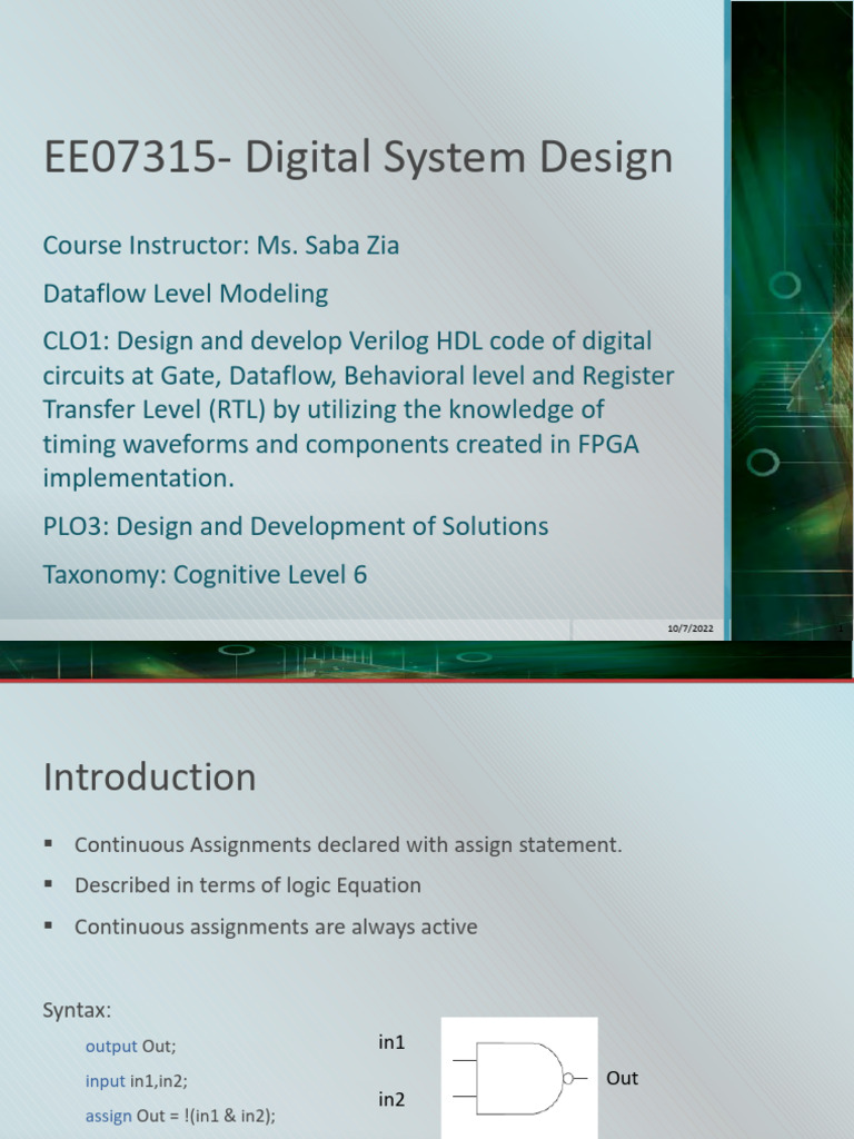 L03 Dataflow Modeling | PDF