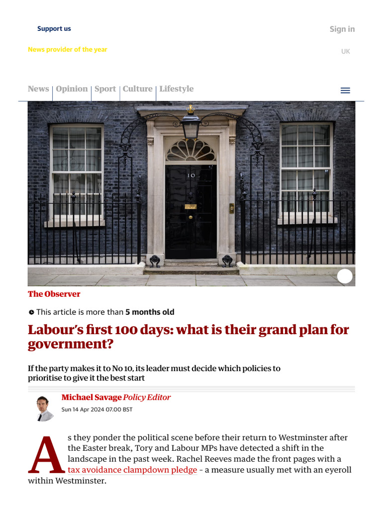 Labour's First 100 Days - What Is Their Grand Plan For Government ...