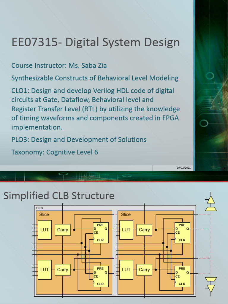 L05 Synthesizable Constructs of Behavioural Modeling | PDF