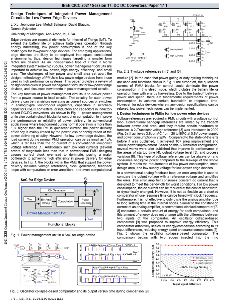 Design Techniques of Integrated Power Management Circuits For Low Power ...