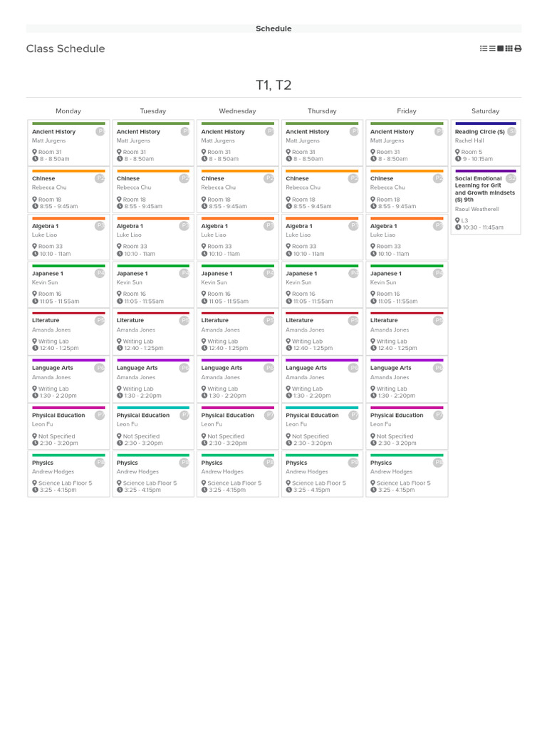 Schedule - Ivy Collegiate Academy | PDF