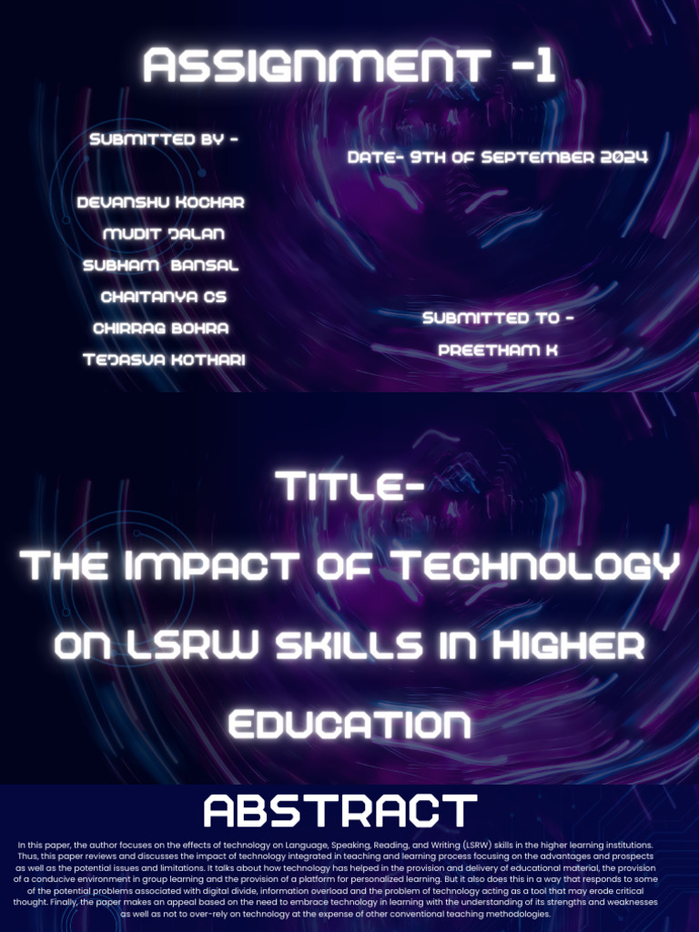 Assignment 1 General English LSRW Skills . | PDF