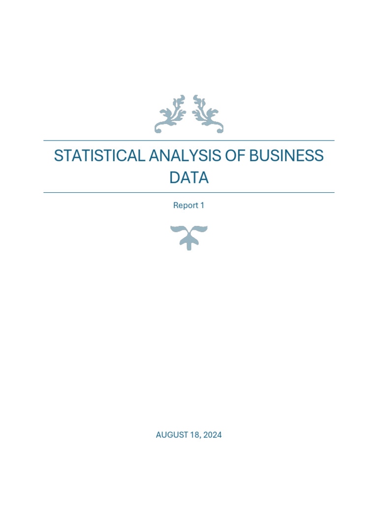 Report 1 Statical Analysis | PDF