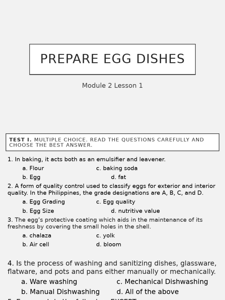 Prepare Egg Dishes | PDF