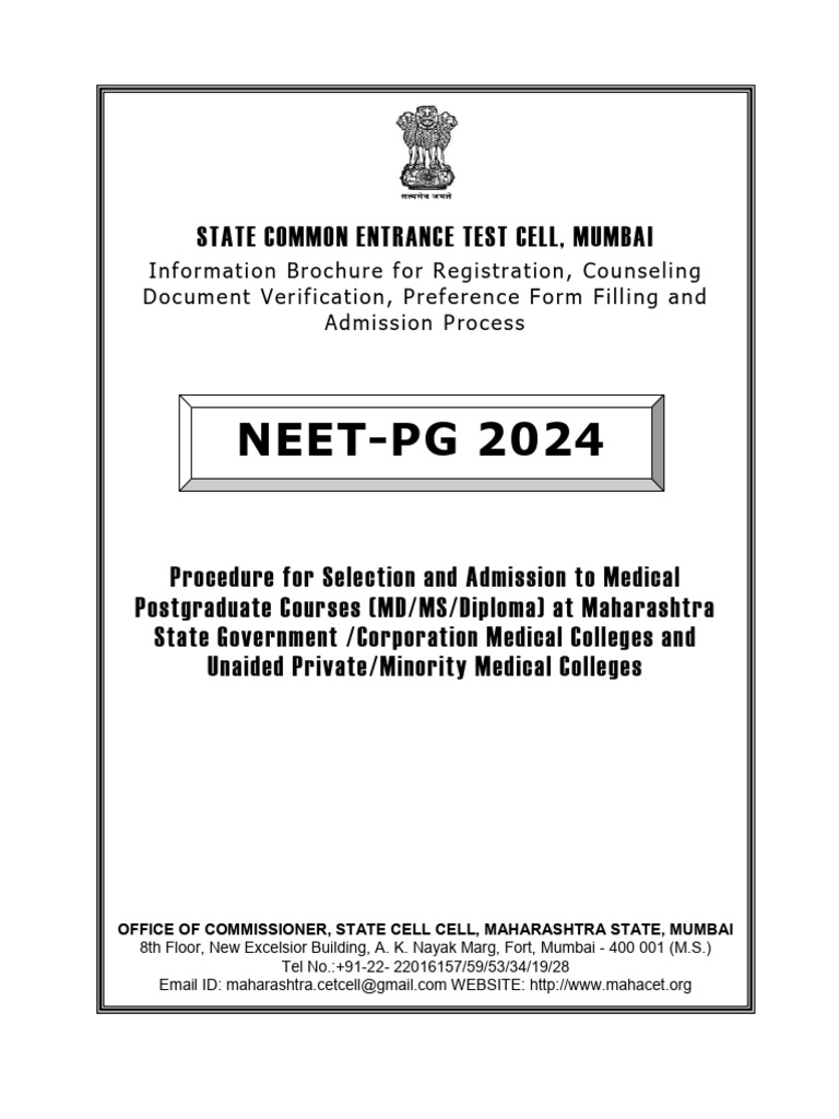 NEET+PG+2024+Information+Brochure Compressed | PDF