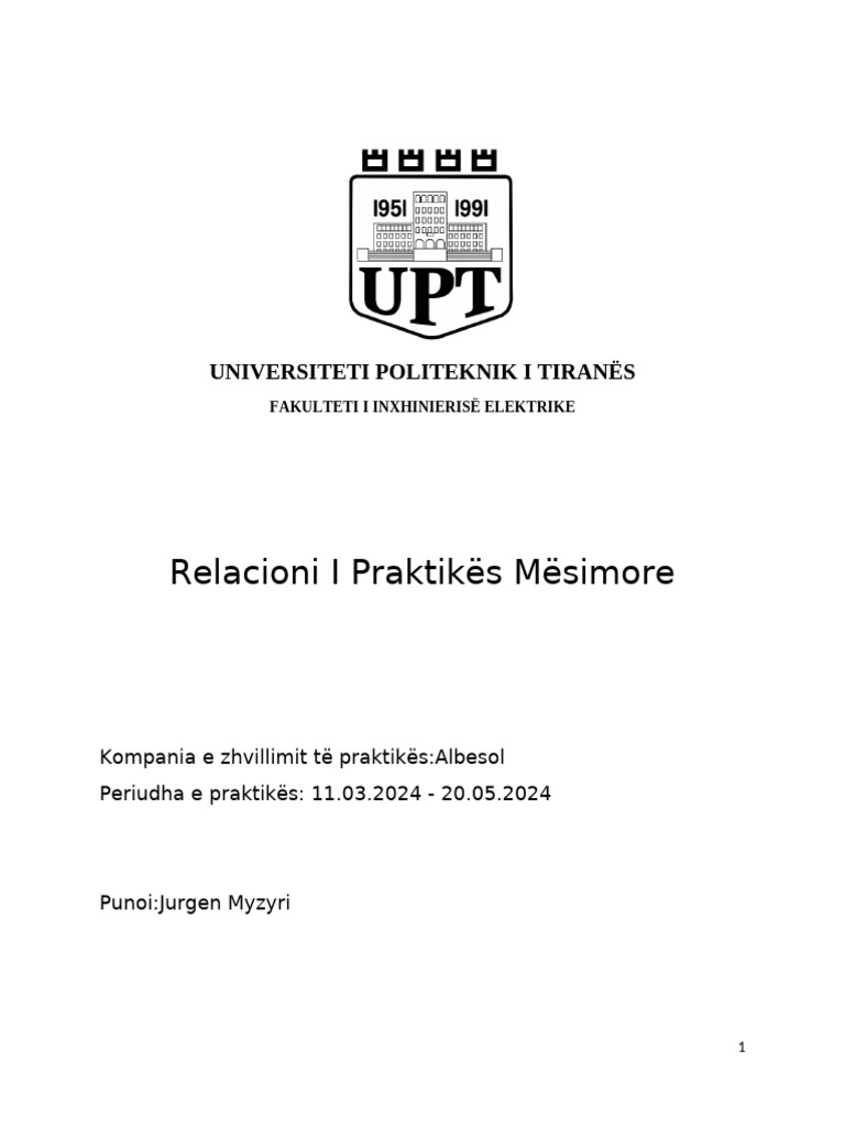 Relacioni I Praktikes | PDF