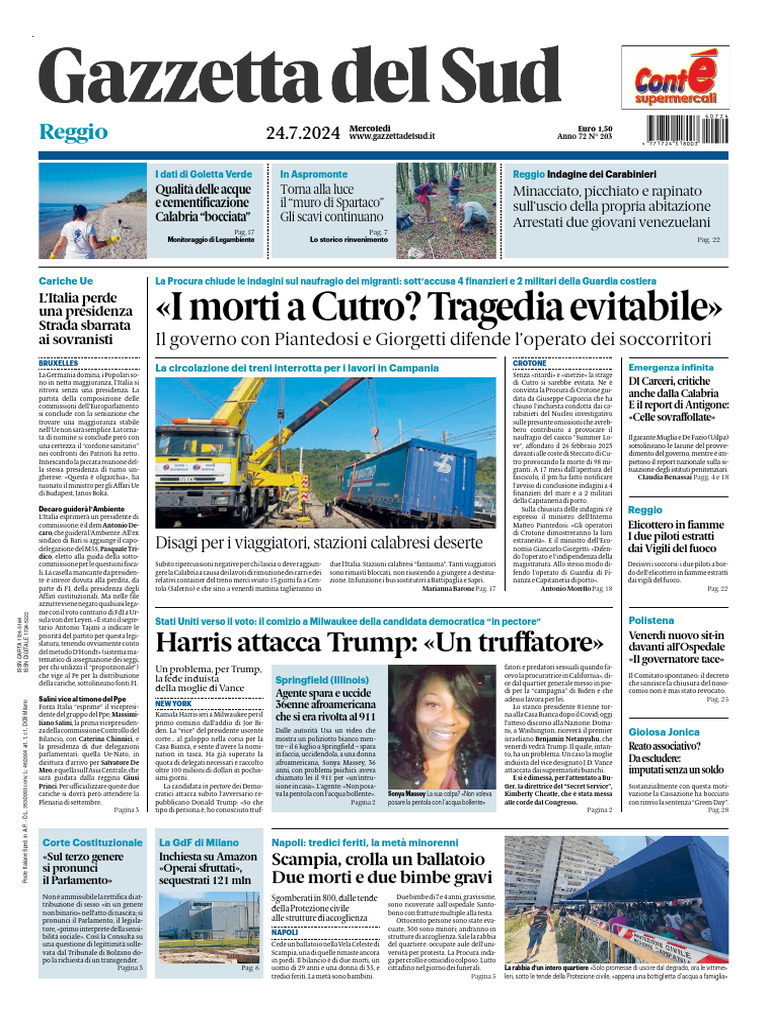 Gazzetta Del Sud Reggio Calabria - 24 Luglio 2024 | PDF
