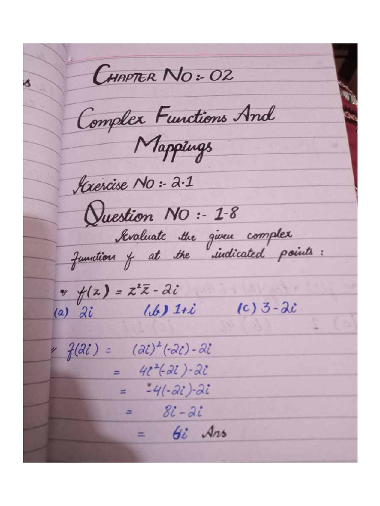 Complex Analysis - Exercises 2.1 2.2 2.3 (Half) | PDF