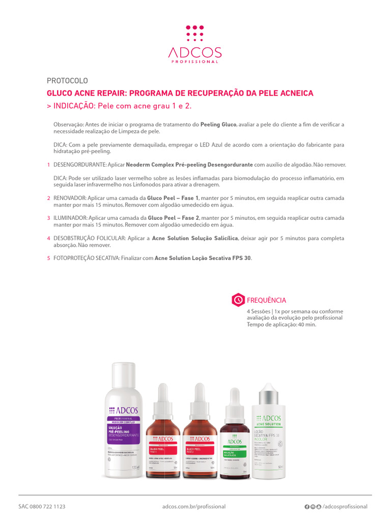 Protocolo - Gluco Peel - Gluco Acne Repair | PDF