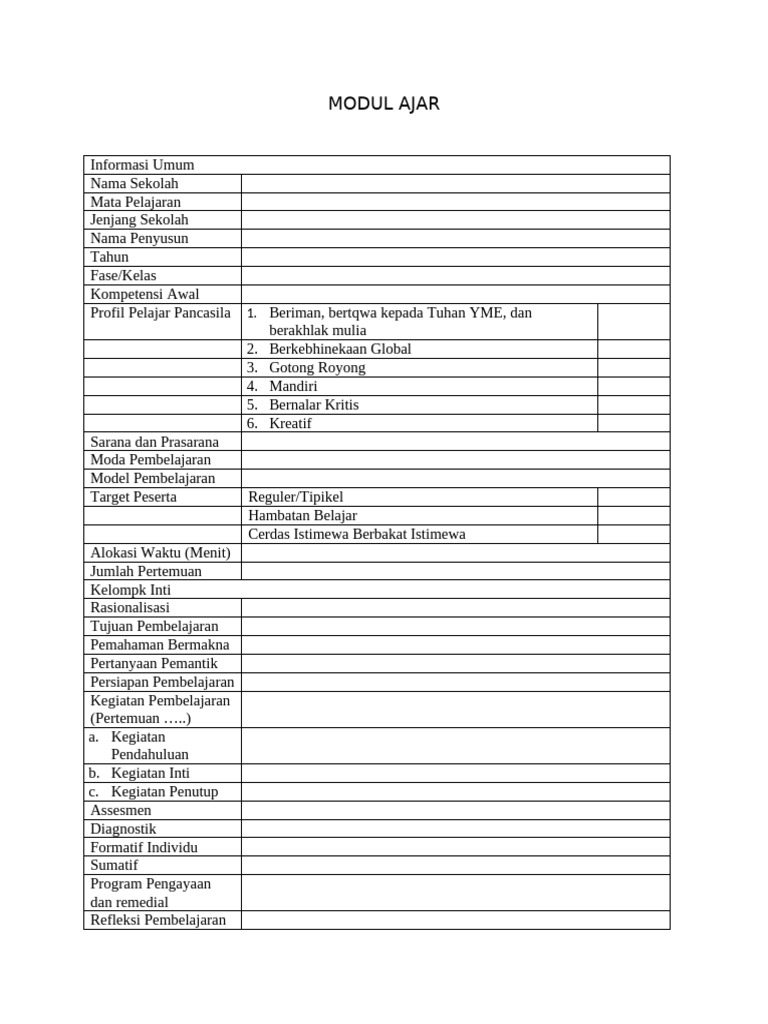 MODUL AJAR - DR Pak Syafruddin | PDF