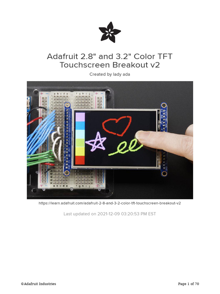 Adafruit 2 8 and 3 2 Color TFT Touchscreen Breakout v2 | PDF