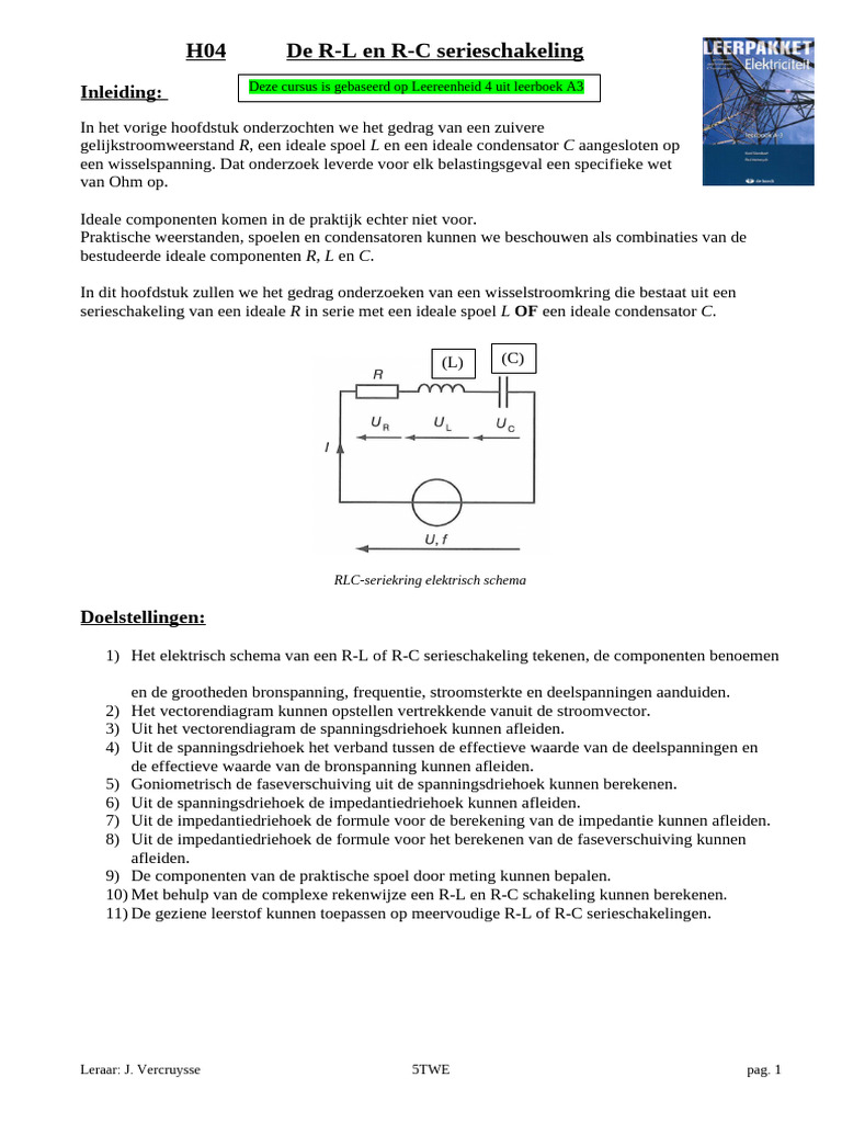 H04 - de R-L en R-C Serieschakeling | PDF