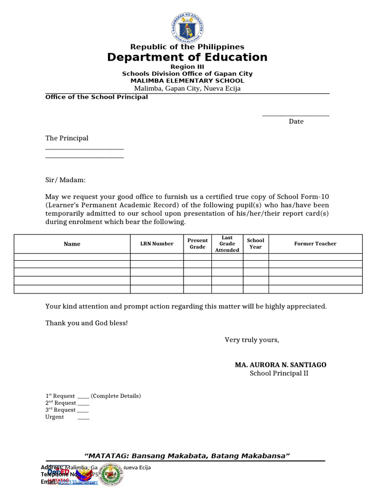 Request Form 137 - SF 10 | PDF