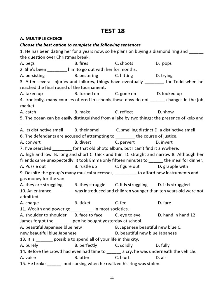 Advanced Grammar - Vocabulary Practice Tests 2-Trang-2 | PDF