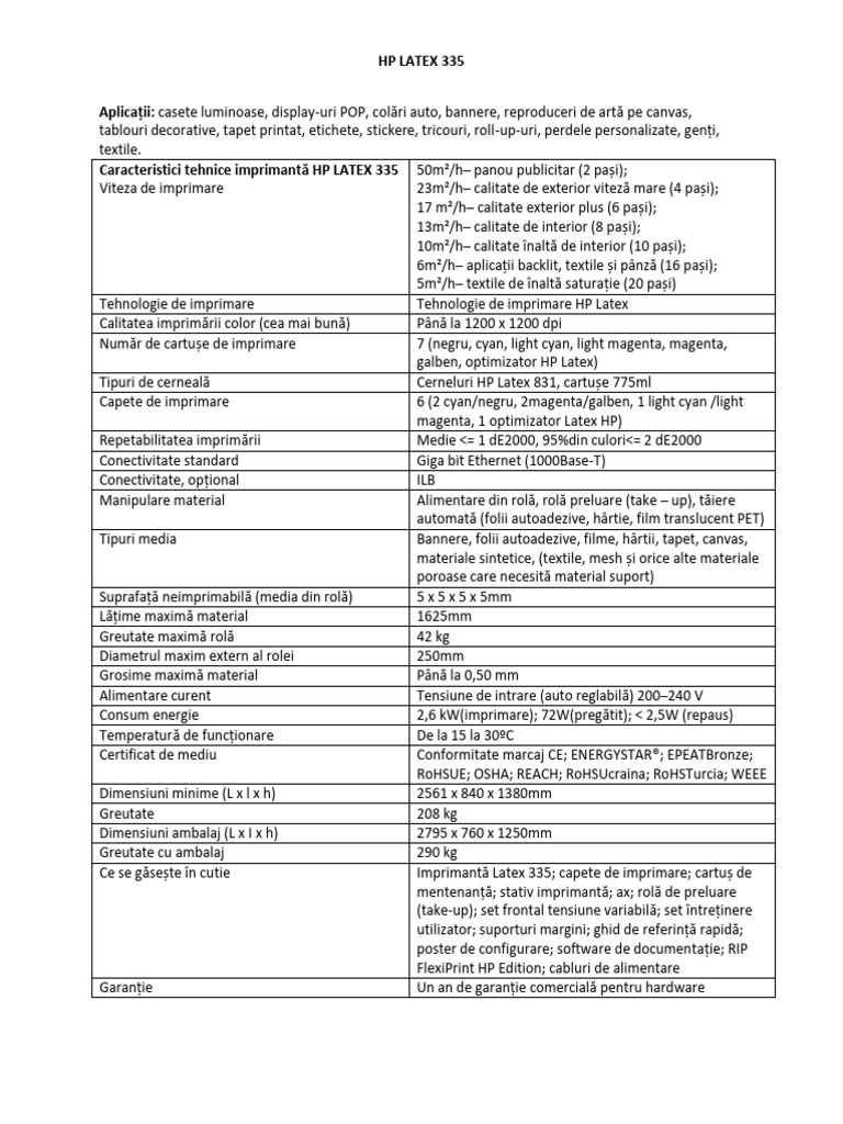 HP Latex 335 | PDF