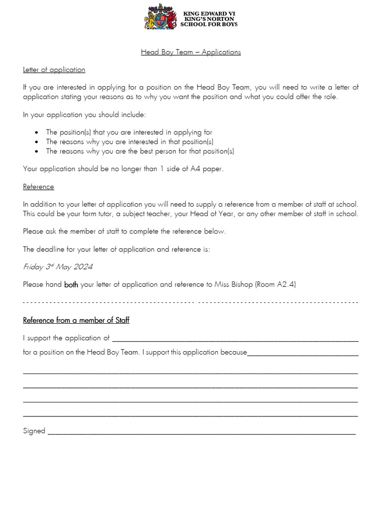 Head Boy Roles Updated | PDF