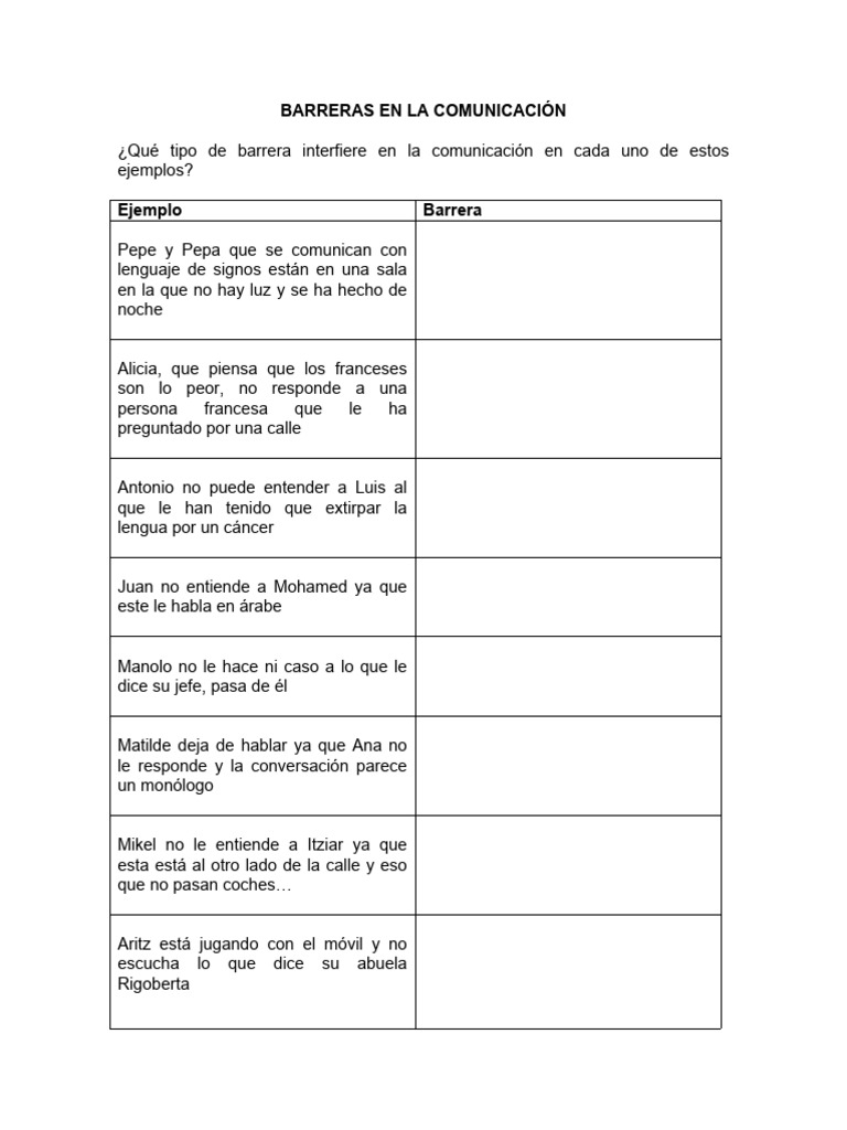 Barreras Comunic | PDF