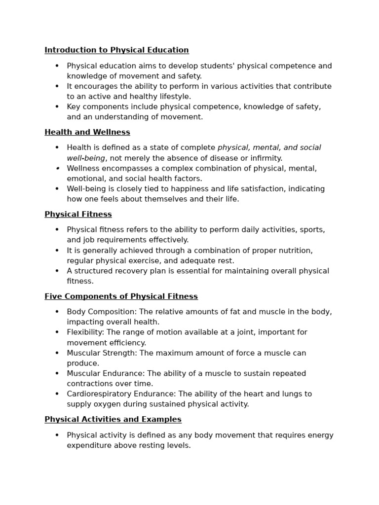 Introduction of Physical Education | PDF | Heart | Wellness