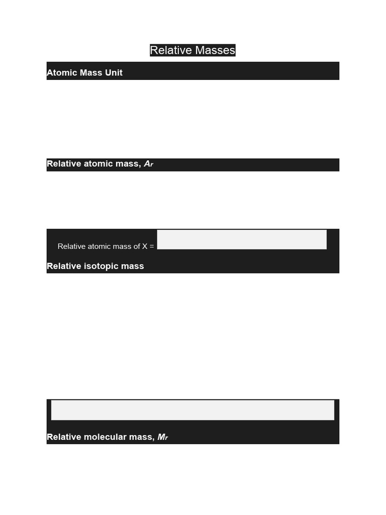 Relative Masses | PDF