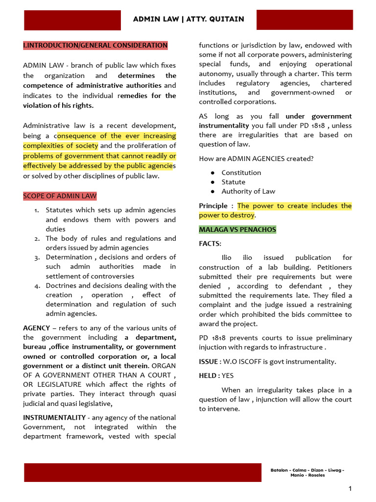 Admin Law Notes | PDF