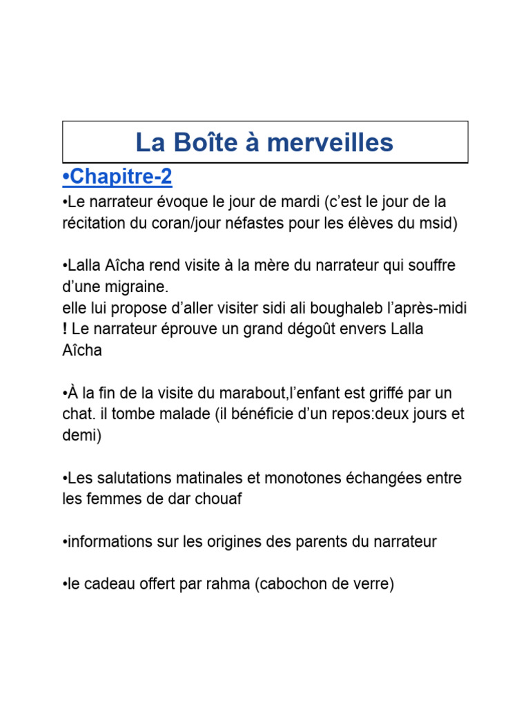 La Boîte À Merveille-Chapitre 2 | PDF