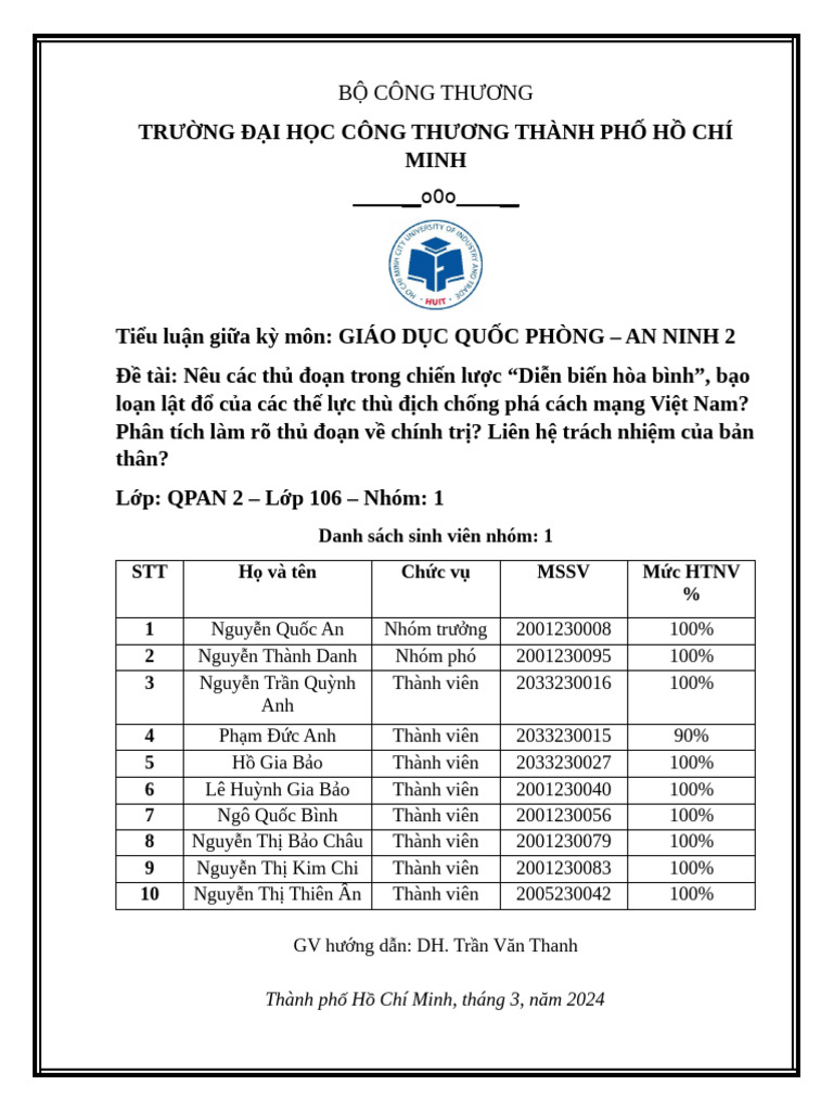 QPAN2 Thu2t10 Lop106 Nhom1 Word | PDF