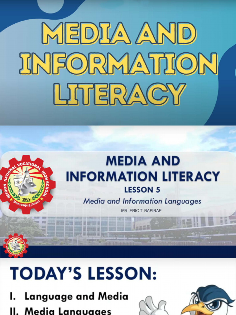 MIL - Lesson 5 - Media and Information Languages | PDF