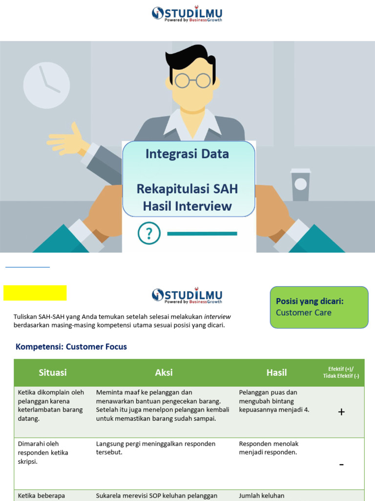 Integrasi Data Rekapitulasi SAH Hasil Interview | PDF