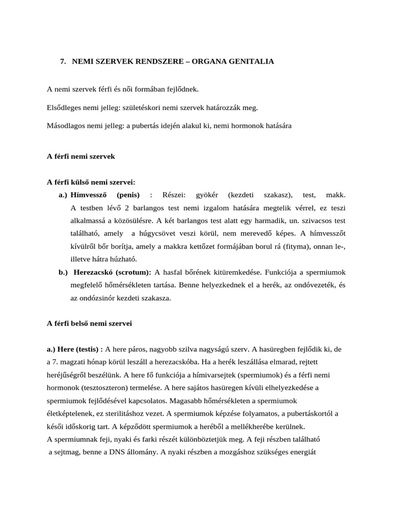 Nemiszervek Rendszere | PDF