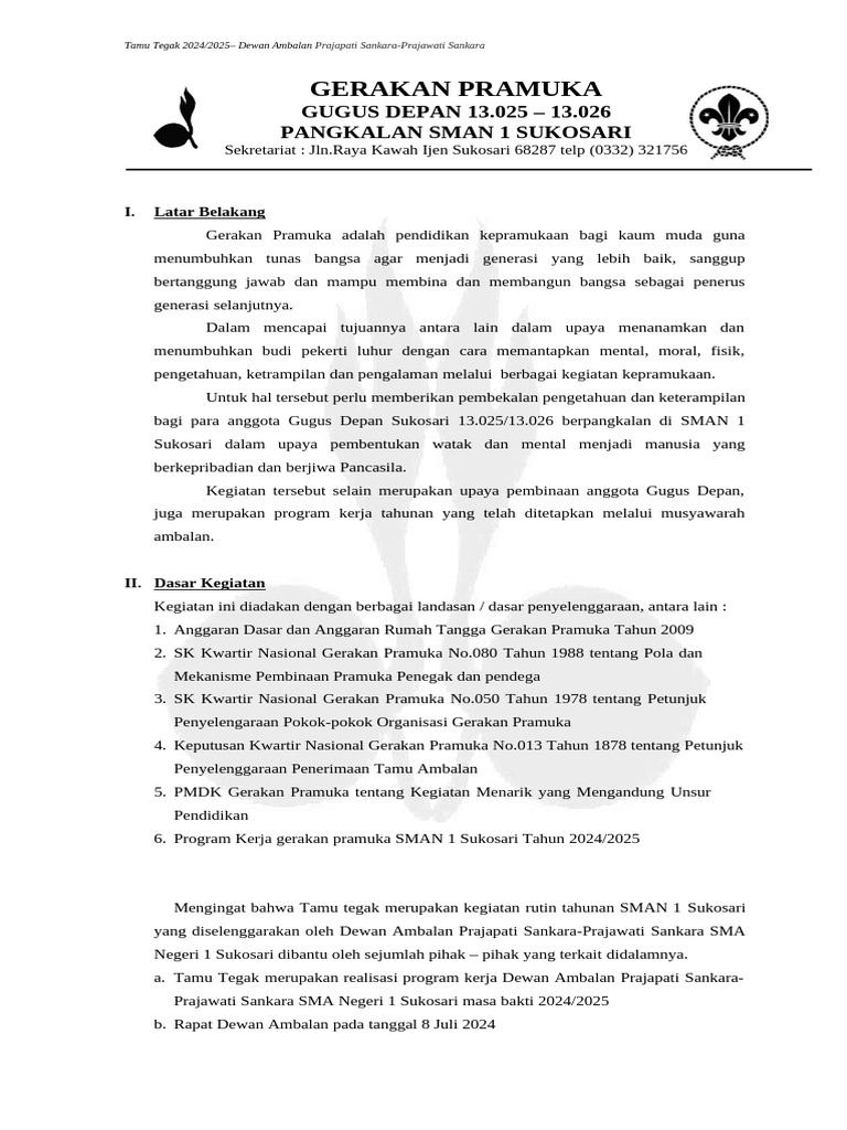 PROPOSAL BARU Tamu Tegak 2024 | PDF