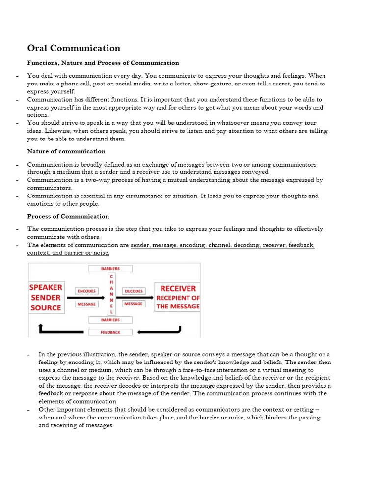 Oral Communication | PDF