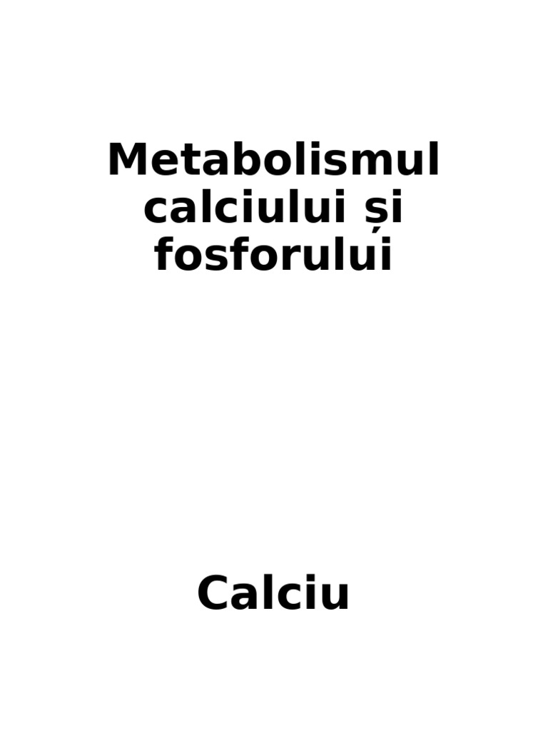 Metabolismul Calciului, Fosforului | PDF