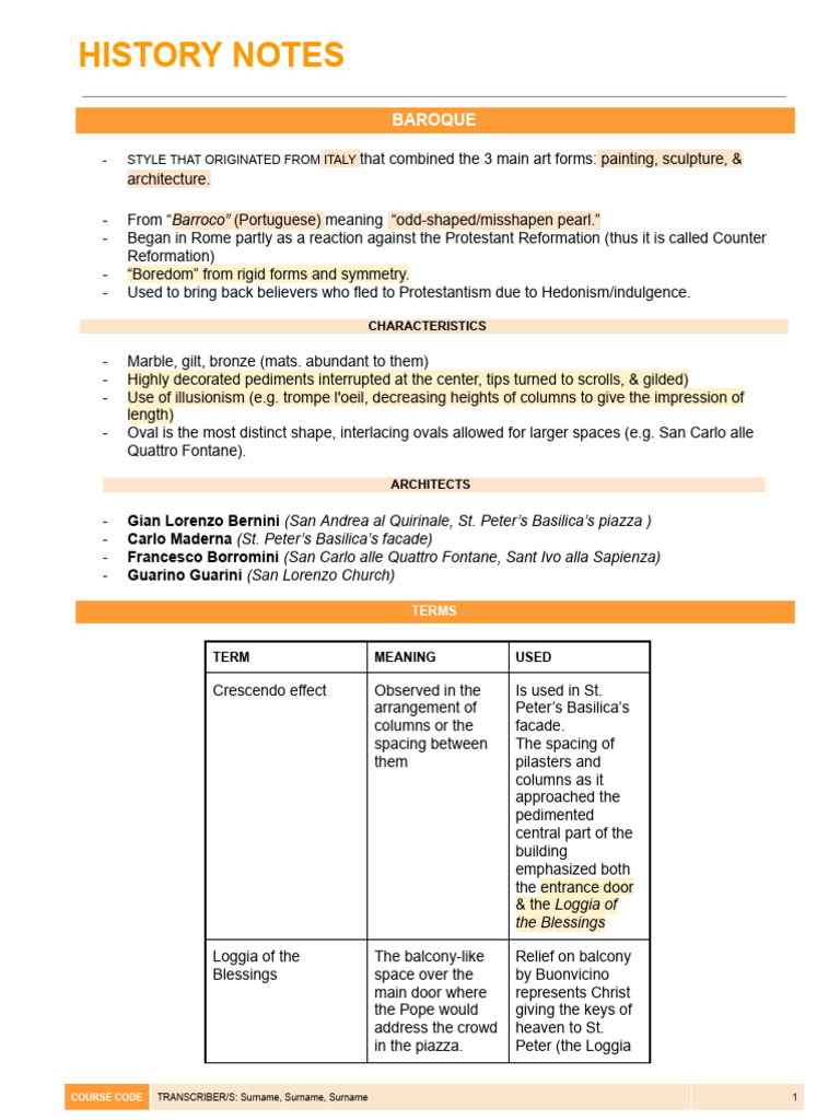 History | PDF | Baroque | Column