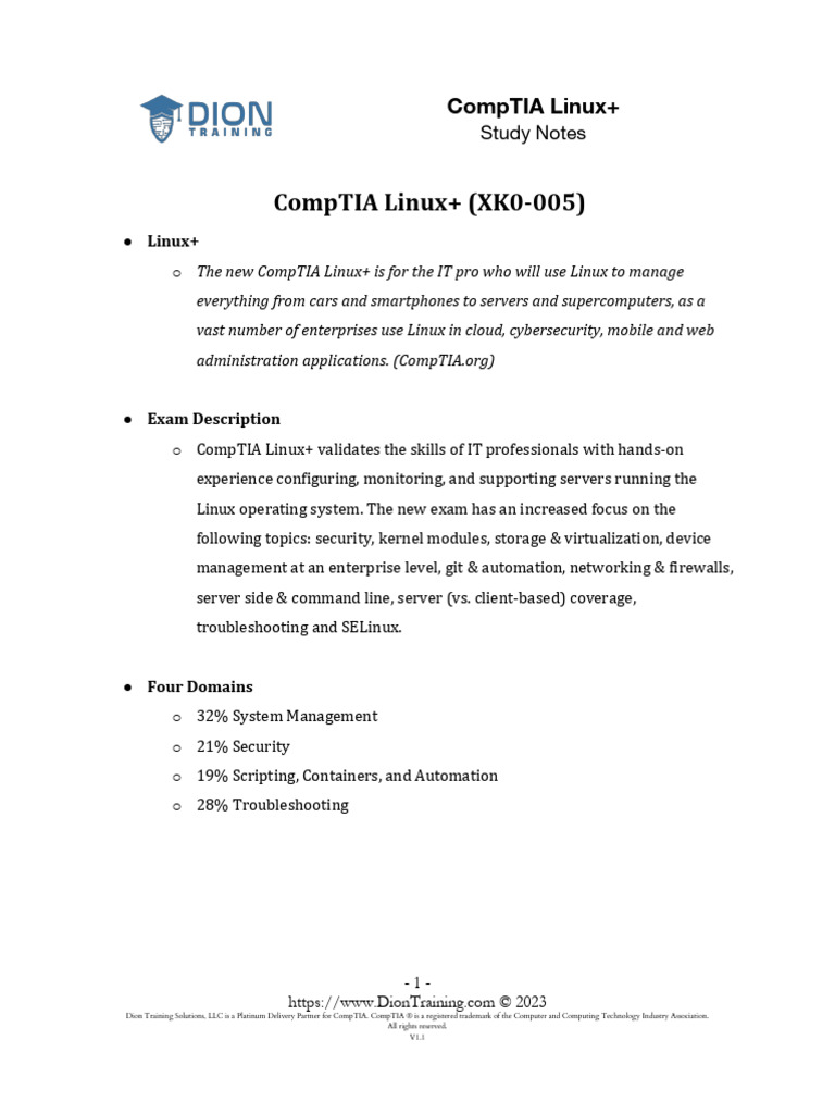 Comptia Linux+ (Xk0-005) | PDF