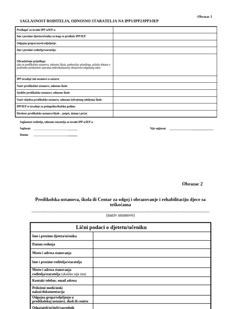 Obrasci | PDF