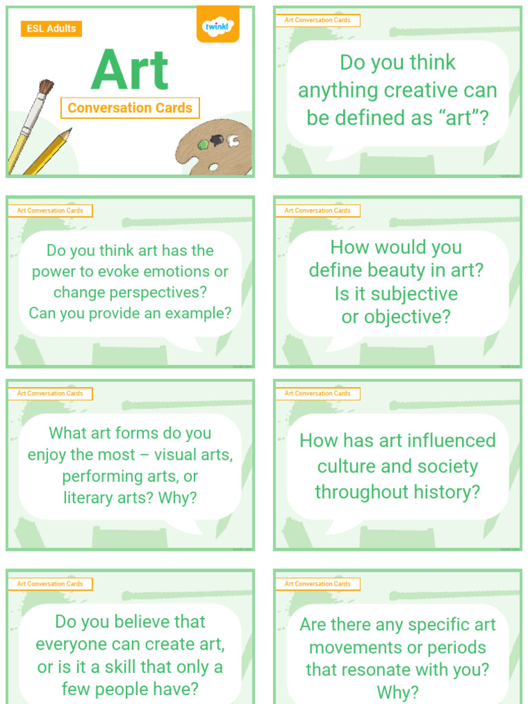 Art Conversation Cards Adults b2 c1 - Ver - 2 | PDF