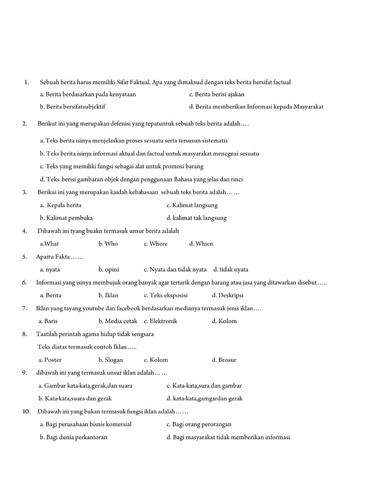 Soal Mts 16 | PDF
