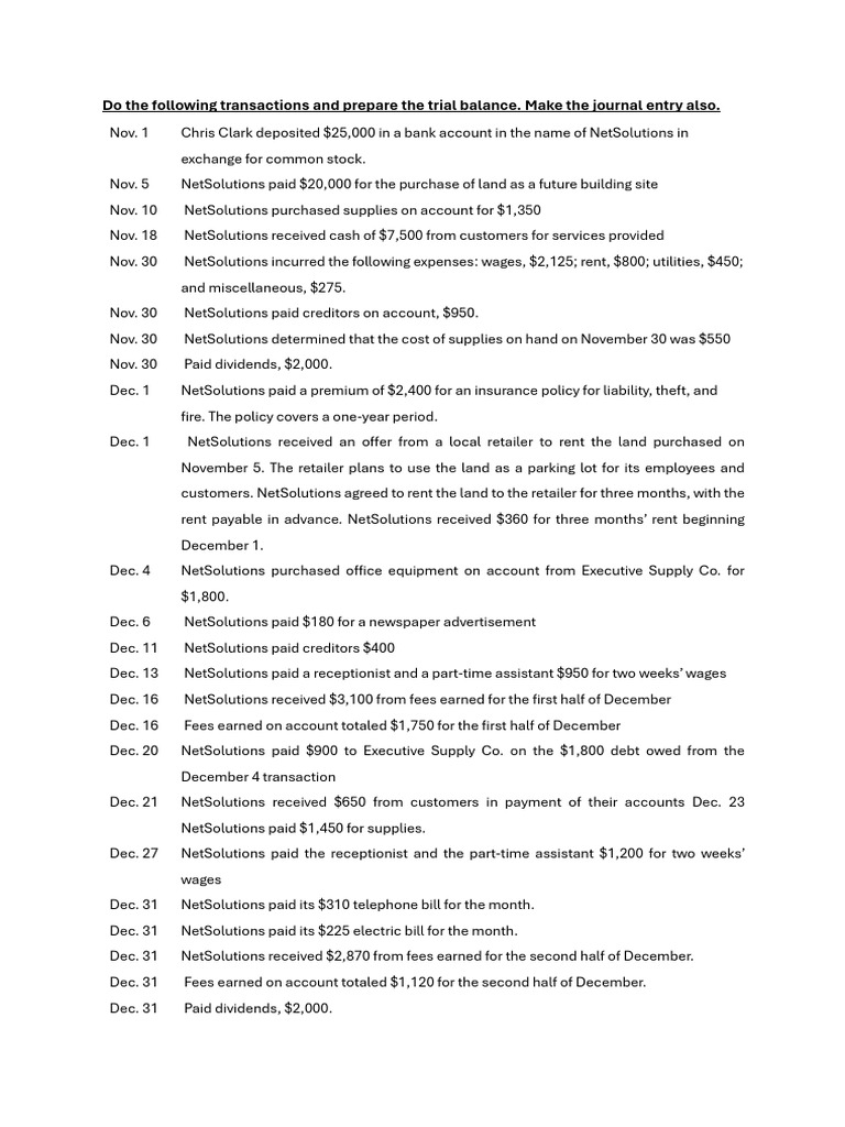 T-Account Exercise | PDF