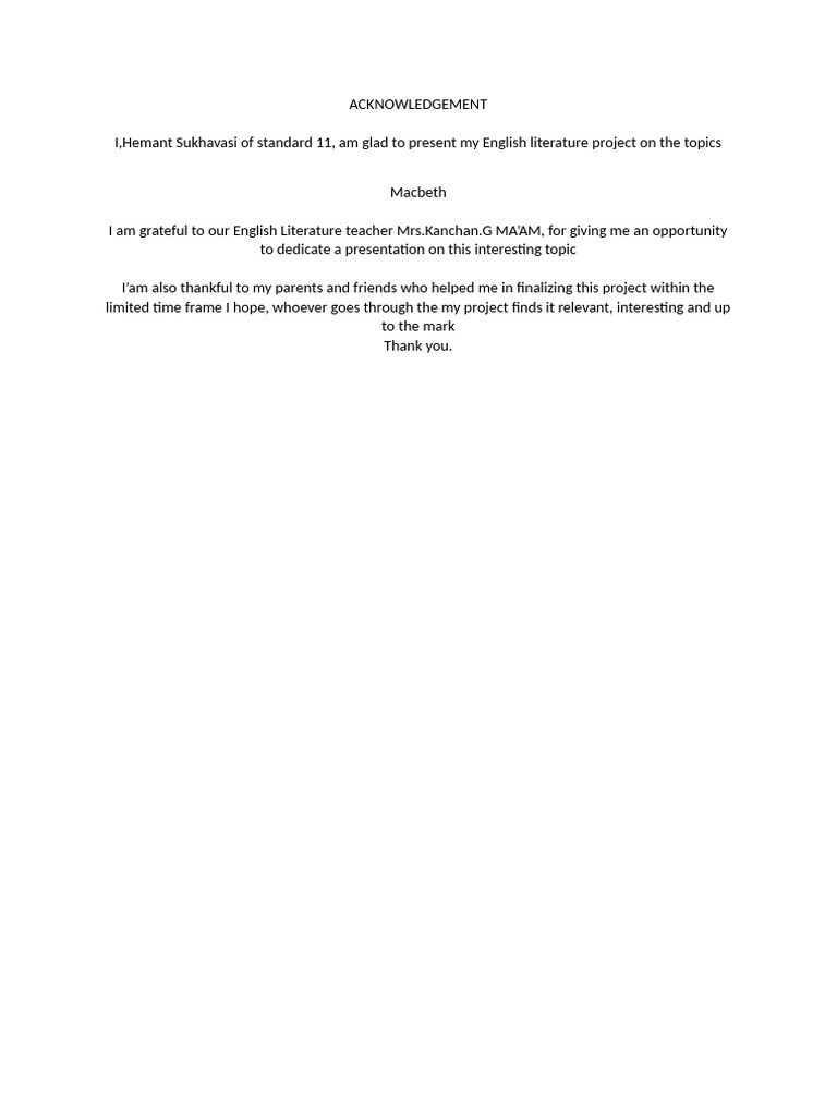 Acknowledgement | PDF