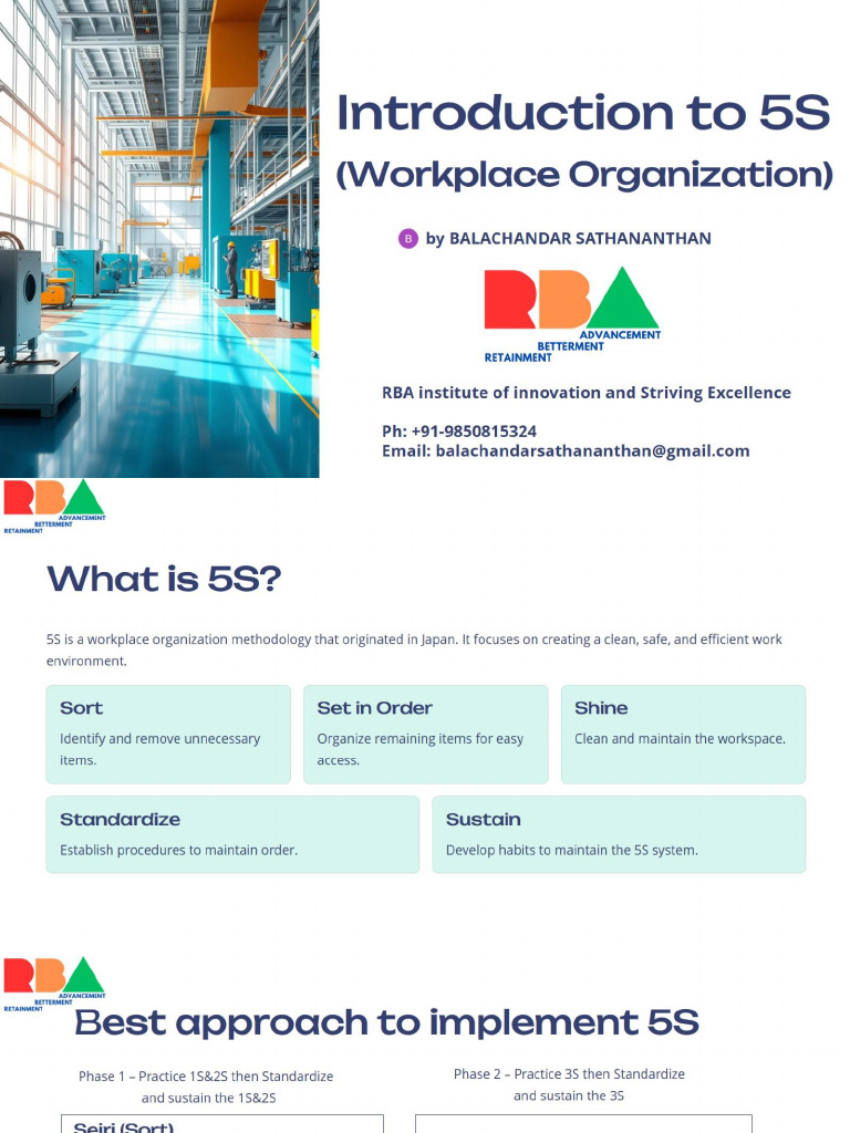 Introduction-To-5S Workplace Organization | PDF