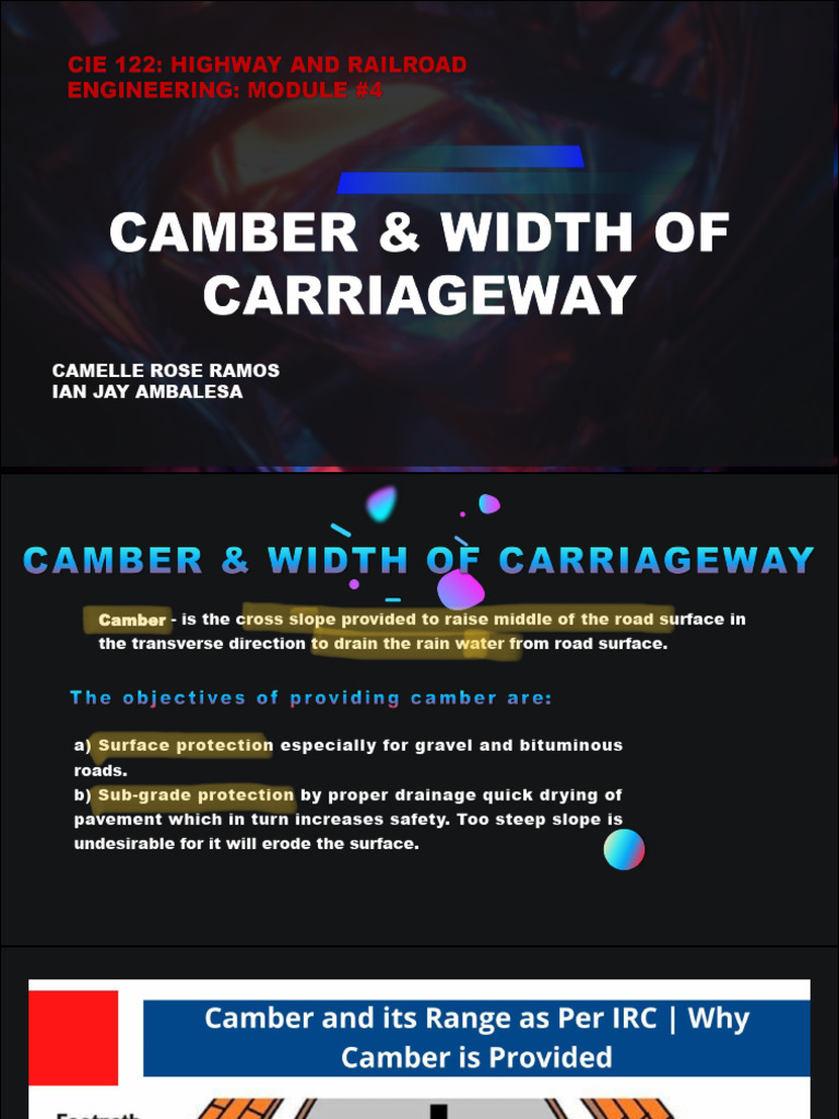 Camber Width of Carriageway | PDF