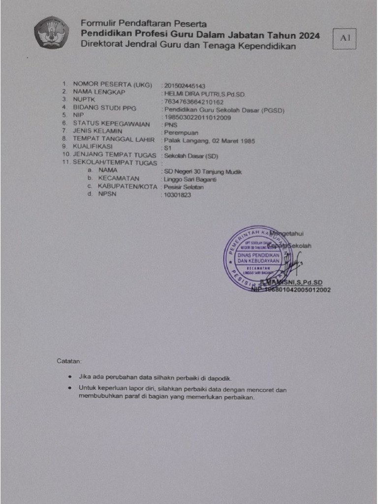 Format A1 Dan Pakta Integritas | PDF
