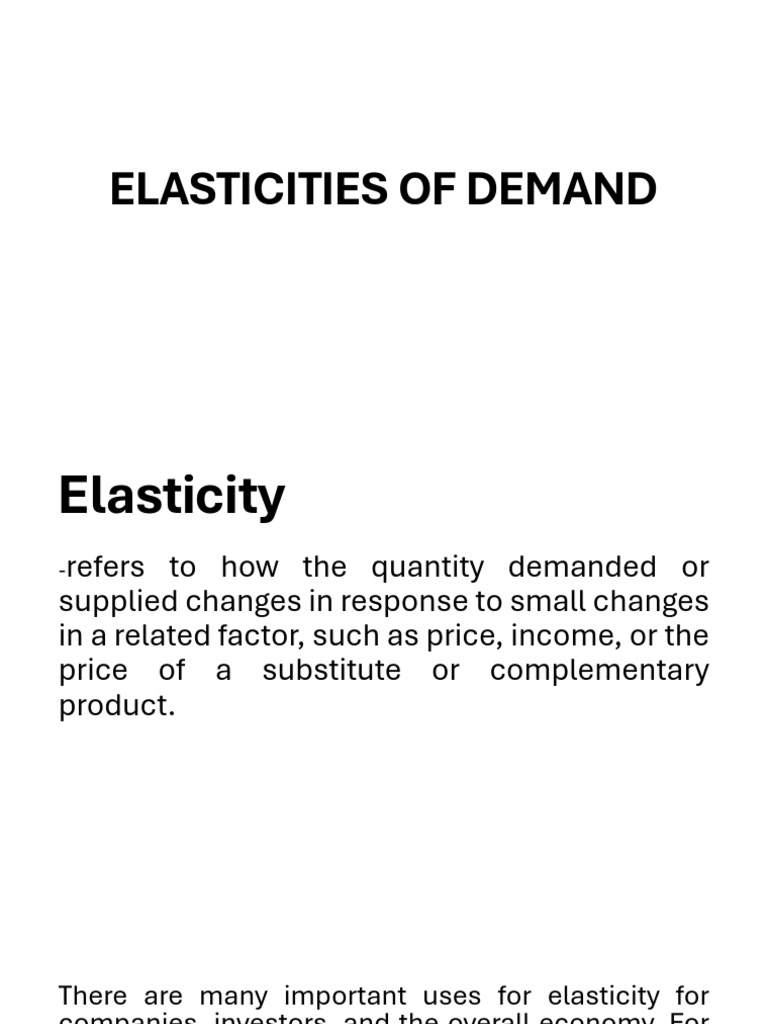 Own Price Elasticity of Demand | PDF