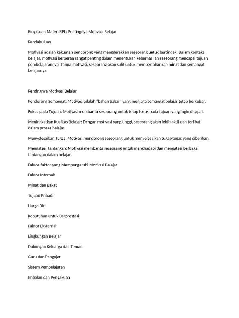 Ringkasan Materi RPL | PDF